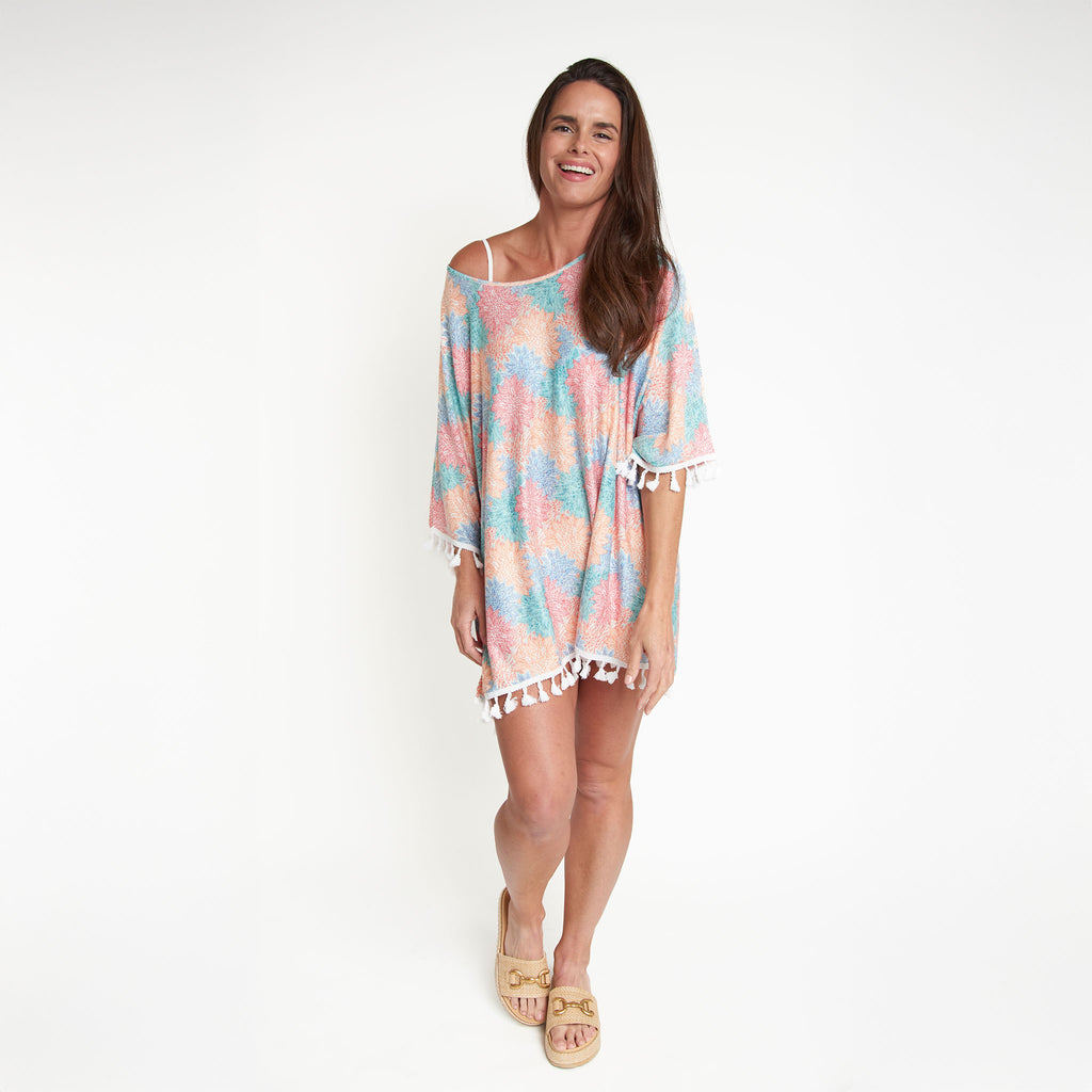 Elsie Fire Mandala One Size Fringe Swim Beach Cover Up – Elsie & Zoey