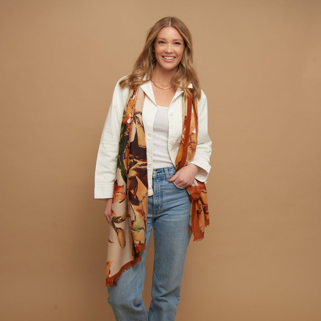 Alana Abstract Illustrated Floral Lightweight Fashion Scarf – Elsie & Zoey
